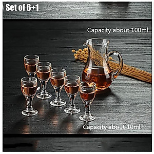 Super Small wine Goblet cup ultra-transparent glass goblet a cup of Maotai small glass of spirits Set of 7pcs