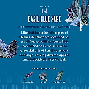 Caldrea Scented Candle, Made with Essential Oils and Other Thoughtfully Chosen Ingredients, 45 Hour Burn Time, Basil Blue Sage Scent, 8.1 oz