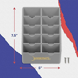 BarberMate® Blade Rack Storage Tray - Holds 10 Clipper Blades (Gray)