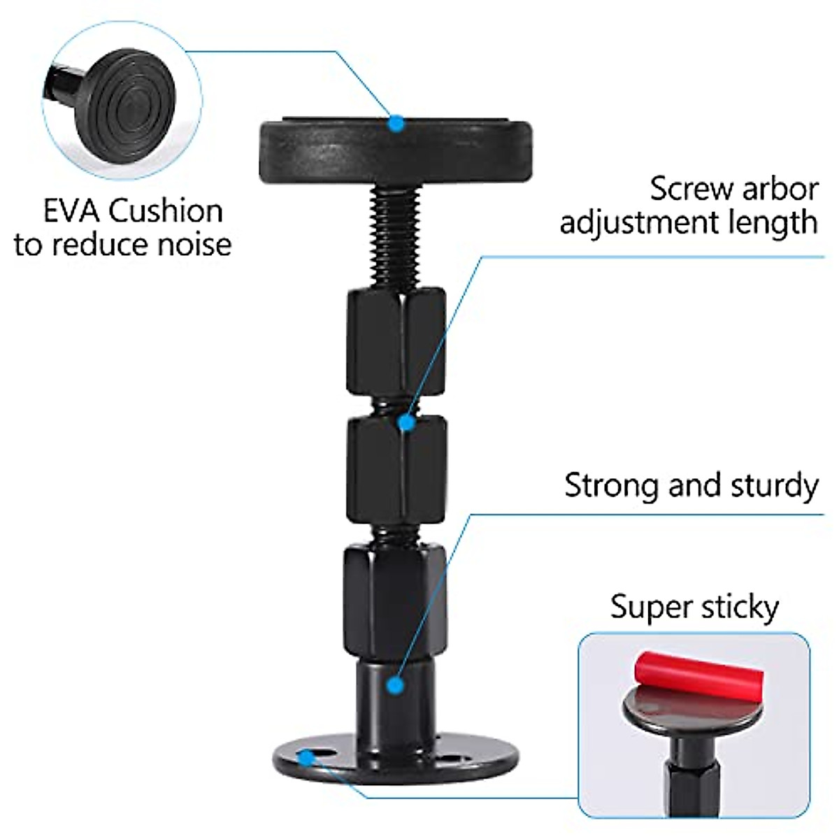 LIJQCI Bed Frame Anti-Shake Tool 4 Pack Adjustable Threaded Metal Headboard Cushion Stoppers Protect The Wall from Banging (1.85-2.63in)