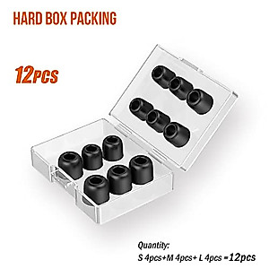 Memory Foam Ear Tips for 4.6-6.1mm Nozzle in-Ear Earphone Eartips Earpad by TENNMAK * 6 Pairs (4.9mm S/M/L)