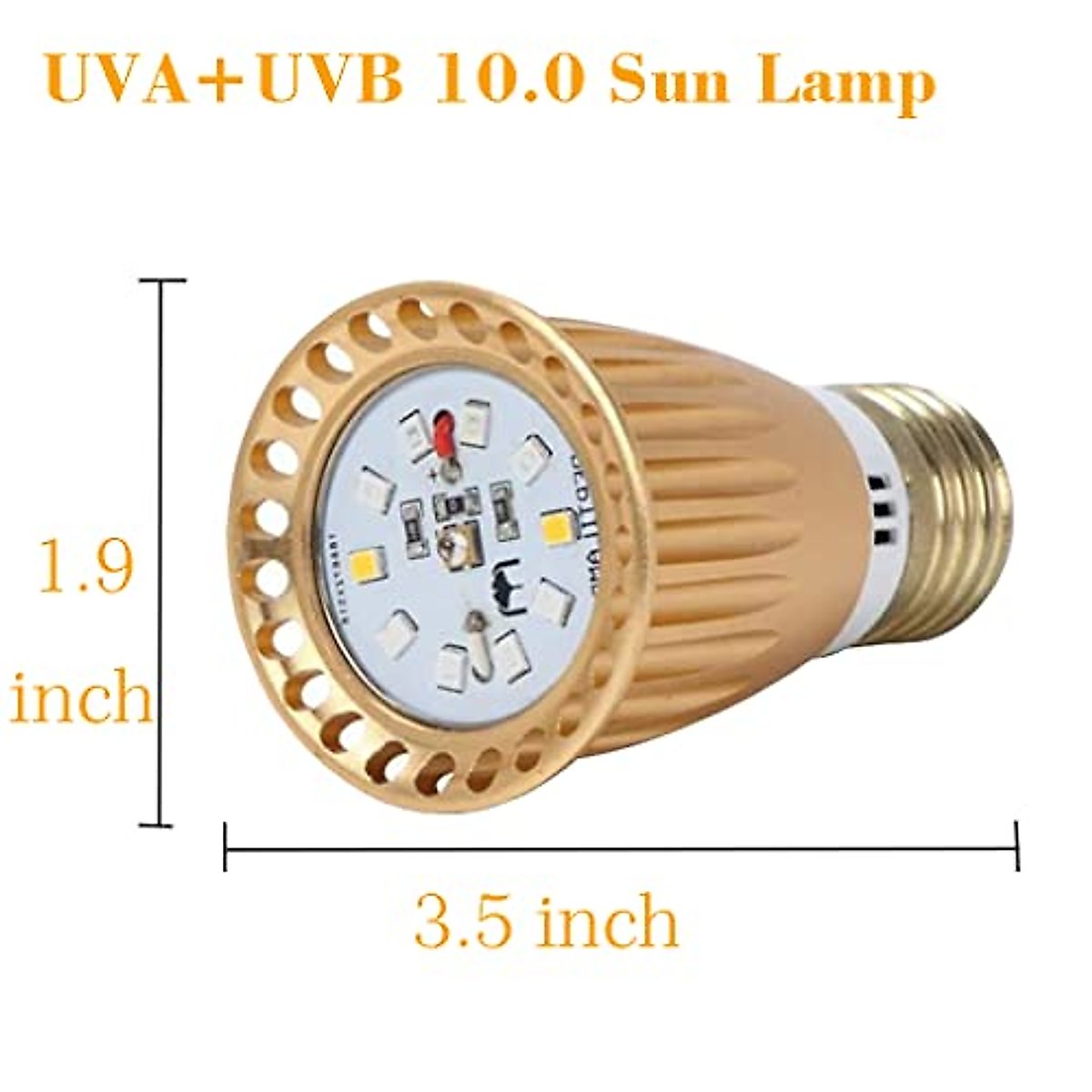 UVA UVB Reptile Light, UVB 10.0 LED Bulb, UVA UVB for Bearded Dragon, Full Spectrum Light Bulb for Lizards, Turtles, Spiders etc.