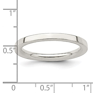 Diamond2Deal 925 Sterling Silver 2mm Wedding Band Ring Size 4