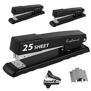 Craftinova Stapler, Metal Desktop Stapler,with 2000 Staples & Stapler Remover,Office Stapler,20-25 Sheet Capacity，3 Packs.