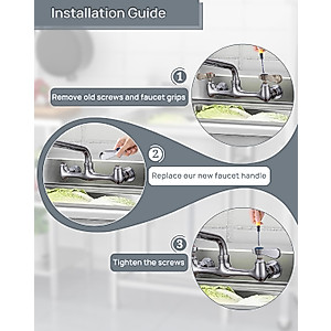 Phivan Commercial Faucet Parts Kitchen Faucet Handle Replacement Kit - Lever Handles 0.43" Round Stem Hole Fits Most 3/8" Shaft, Ideal for Kitchen, Laundry, Restaurant, and Industrial Use (Red)