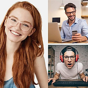 hunsquer Blue Light Glasses for Women Blue Light Blocking Glasses Men Computer Gaming Blue Screen Glasses Mens Blue Light Blocker Glasses
