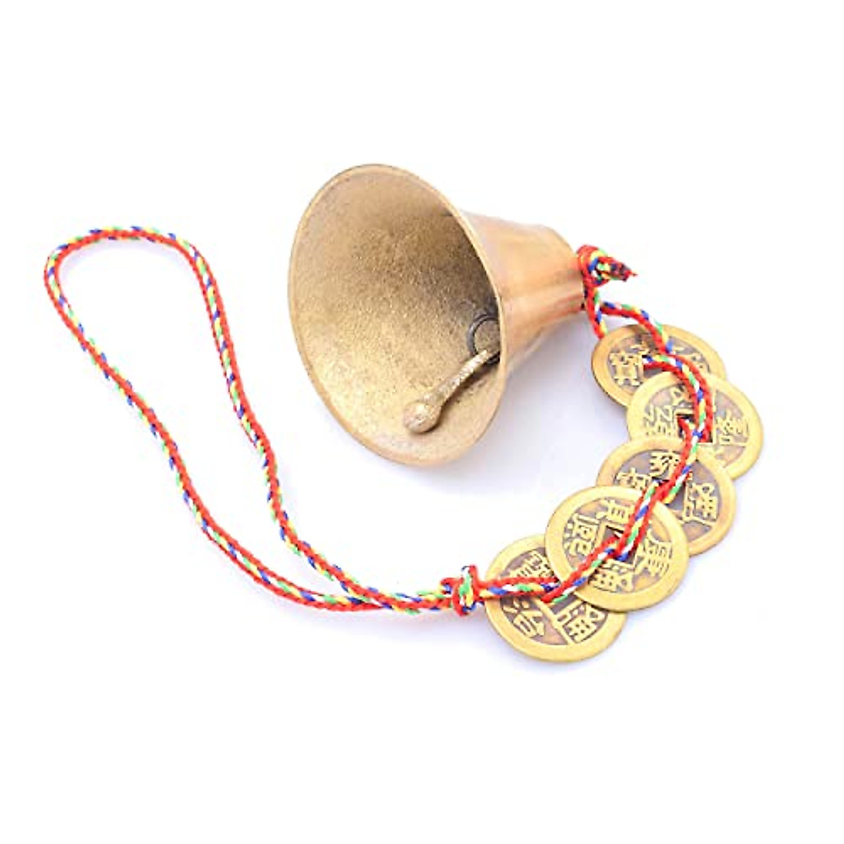 Yutoner Chinese Feng Shui Bell for Wealth and Safe, Pendant Coins for Peace and Success,Feng Shui Element, Good Luck Car Door Hanging Pendant Chime (Copper)