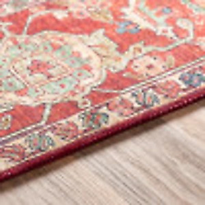 Livabliss Lyyti Area Rug 2'6" x 7'6", 2 ft 6 in x 7 ft 6 in, Bright Red/Blue