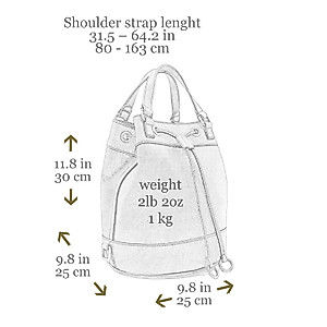 Time Resistance Leather Bucket Bag Full Grain Real Leather Tote Bag for Women