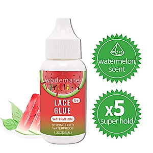 Wig Glue for Front Lace Wig, Strong Hold Glue Watermelon for Hair Systems Invisible Bonding Adhesive,Waterproof and Oil-Resistant for Hairpiece Closure Frontal Toupee Systems 1.3Oz