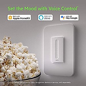 WeMo - WDS060 Wemo WiFi Smart Dimmer Switch (Dim + Control Lights from Anywhere w/App, Voice Control w/Alexa, Google Assistant, Apple HomeKit)