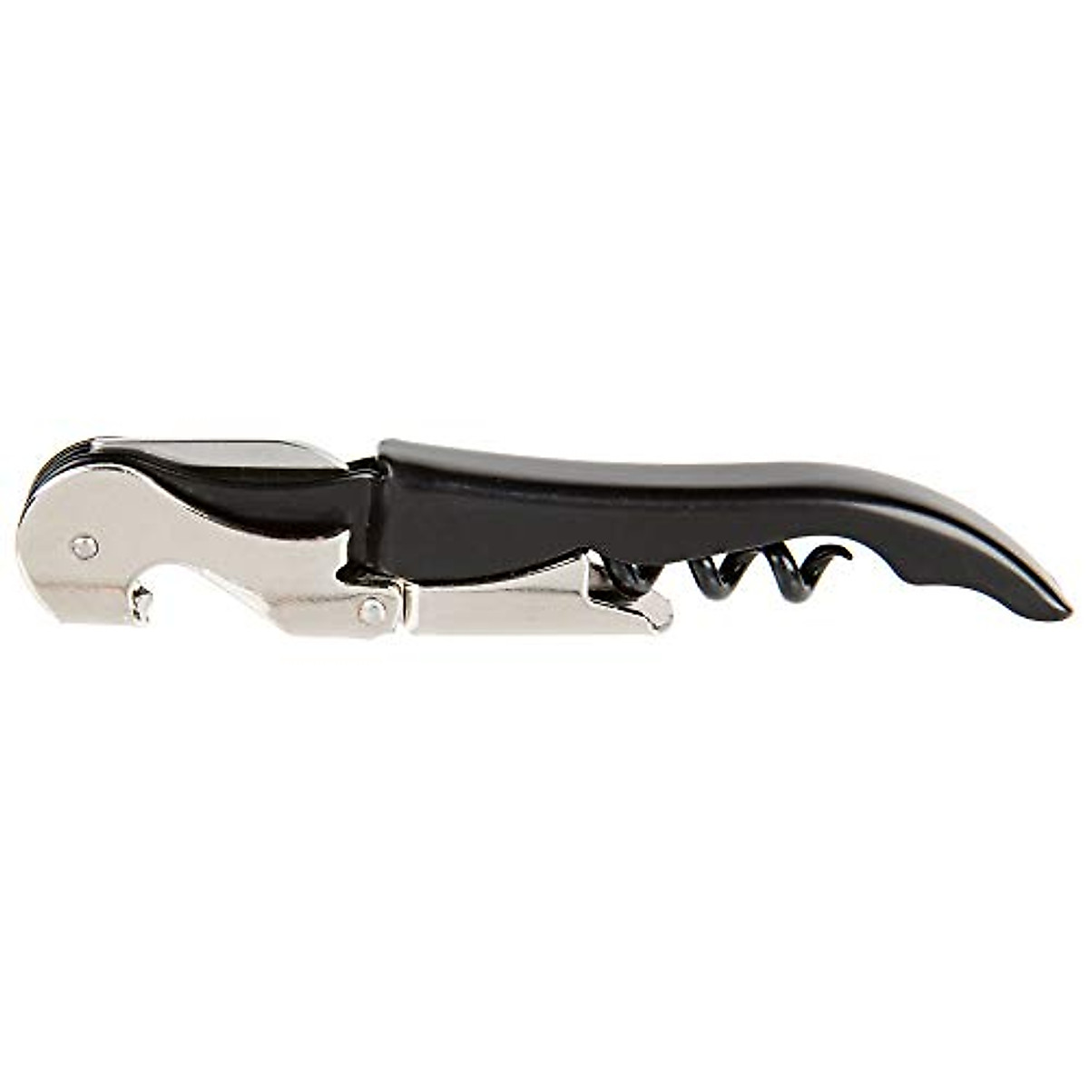 Pulltap's Double-Hinged Waiters Corkscrew, Black and Stainless Steel