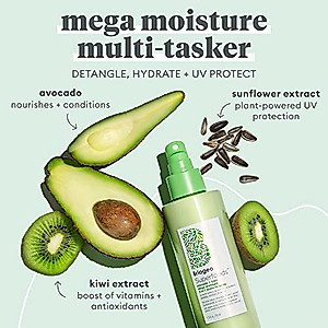 Briogeo Superfoods Avocado and Kiwi Mega Moisture 3-in-1 Leave In Conditioner | Hydrate, Detangle, and UV Protection | Vegan, Phalate & Paraben-Free | 5.75 Ounces