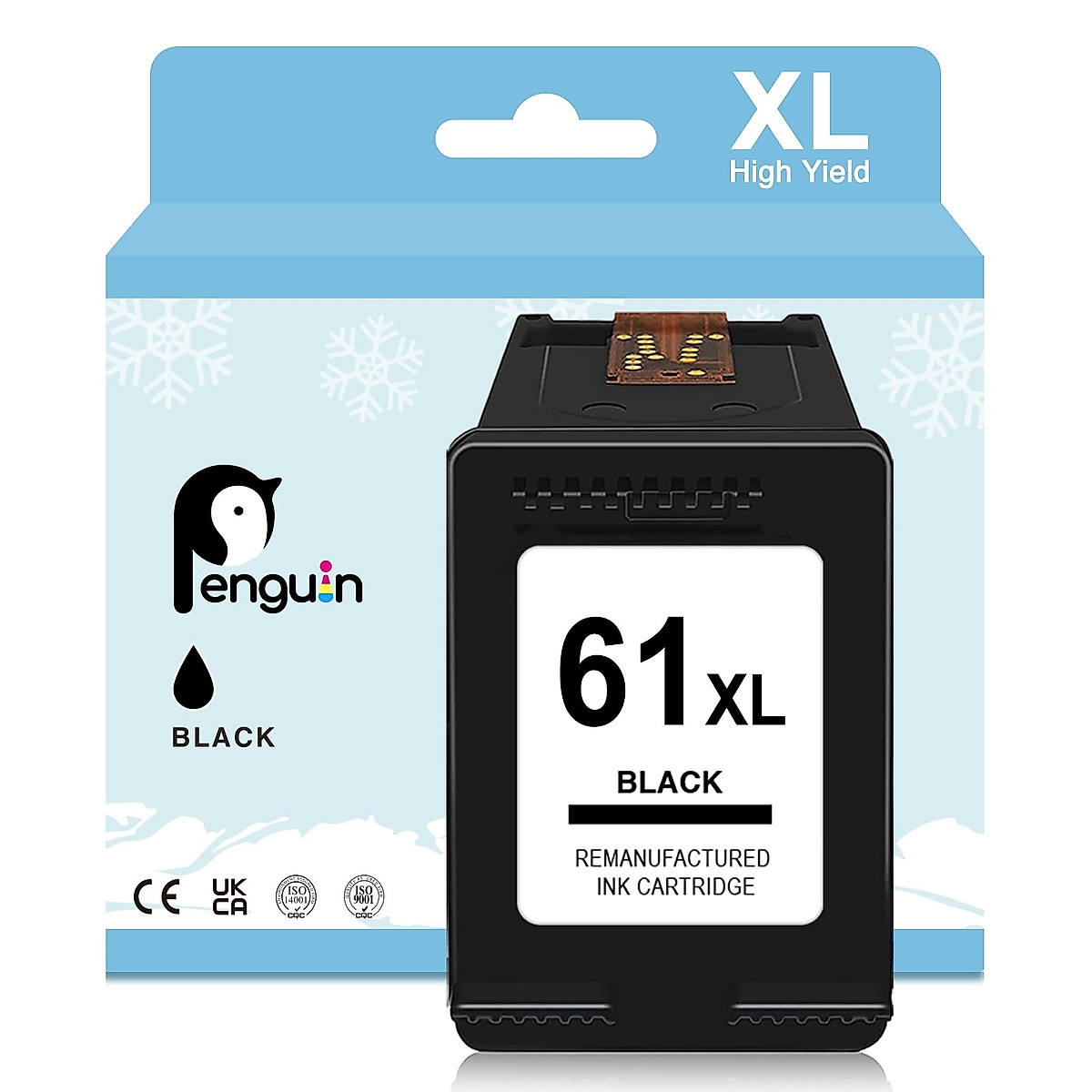 Penguin Remanufactured Printer Ink Cartridge Replacement for HP 61XL,61 XL Used for Hp Deskjet 1000 1010 2540 2546 3050A Envy 4500 4509 5530 Officejet 4630 4609(1 Black,1 Color) Combo Pack