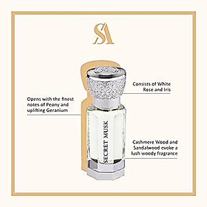 Swiss Arabian Secret Musk - Luxury Products From Dubai - Long Lasting And Addictive Personal Perfume Oil Fragrance - A Seductive, Signature Aroma - The Luxurious Scent Of Arabia - 0.4 Oz