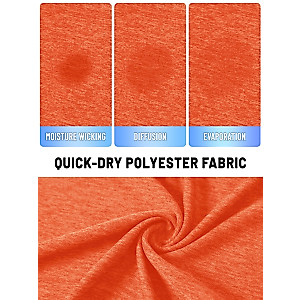 TACVASEN Gym Shirts Men Short Sleeve Workout Running Crew Neck Summer Shirts Athletic Shirts for Men Dry Fit Tshirt Shirts for Men Light Orange