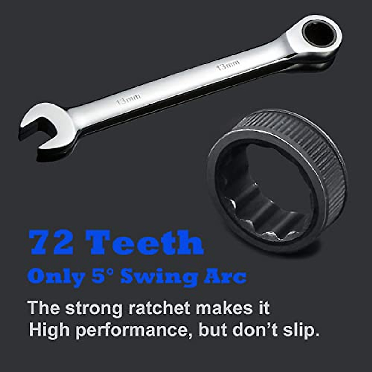 Qnkaa Ratchet Wrench Set Metric Spanner Kit 12 Piece 8-19mm, Roll Bag Packed, Perfect for Home, Bike, and Car Repair
