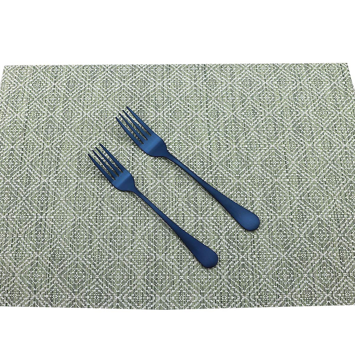 Uniturcky Durable Silverware Flatware Cutlery Set, Food Safe Grade Stainless Steel Utensils 24-Piece Service for 4,Include Knife/Fork/Spoon/Metal Straws/Cleaning Brus, Dishwasher Safe (Matte Blue)