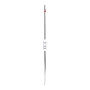 EISCO Volumetric Pipette, 10mL - Class A - Blue Markings - Red Coded - Borosilicate Glass