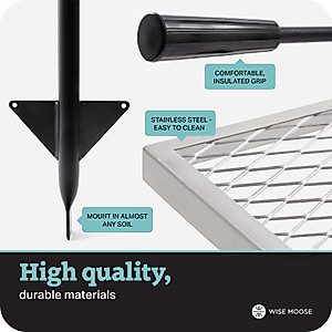 WISE MOOSE Campfire Grill Grate Over Fire Pit - Fire Pit Grill Grate Over Fire Pit, Campfire Cooking Grate, Campfire Grill Adjustable, Firepit Grill Rack Tripod, Campfire Grate Over Fire Pit Camp Fire