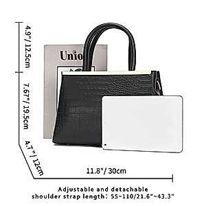 JHVYF Stylish Handbags for Women Fashion Shoulder Bags Crocodile Pattern Hobo Purse Classic Tote Satchel Black