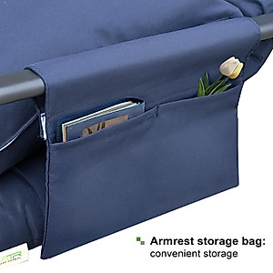 ATR ART TO REAL Patio Rocking Chairs, Indoor & Outdoor Rocker Chair Padded Cushion Reading Chair with Side Pocket and Pillows for Living Room, Balcony, Porch, (Navy Blue)