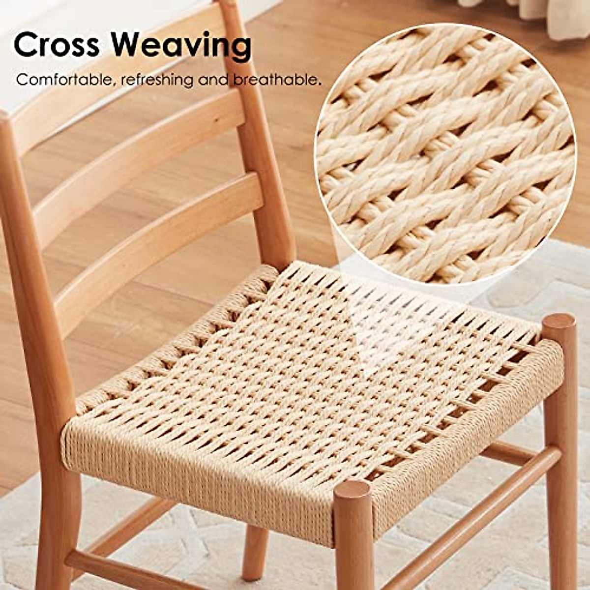 STARY Rattan Dining Room Chairs Set of 2 with Comfortable Woven Seat,Fully-Assembled