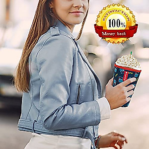 Reusable Iced Coffee Insulator Sleeve for Cold Beverages and Neoprene Cold Coffee Cup Sleeves Cooler Cover 16-32OZ for Coffee Cups, McDonalds, Dunkin Donuts, More(Floral flower)