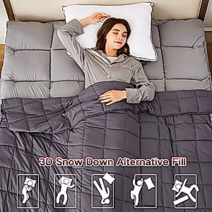 Homemate Queen Mattress Topper,1800TC Cooling Mattress Pad Cover for Deep Sleep, Extra Thick 3D Snow Down Alternative Overfilled Plush Pillow Top with 8-21 Inch Deep Pocket - Queen Size, Grey