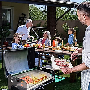 SINWENDA Griddle-X 19.7" x 11" x 3“ Stainless Steel Universal Rectangula Grill plate Set with Spatula and Tongs for Gas/Charcoal/Campfire Grills