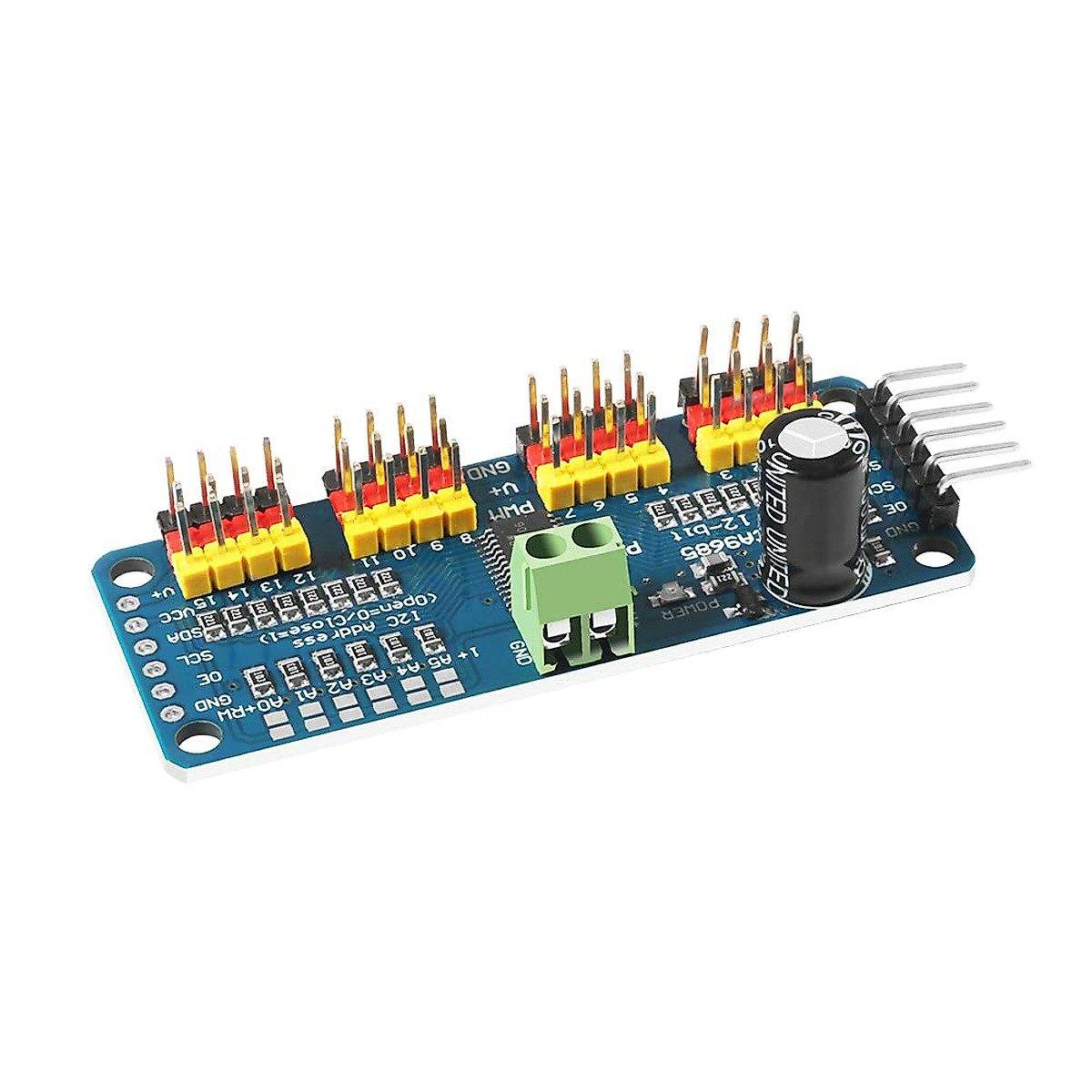 Dorhea 4PCS PCA9685 16 Channel 12 Bit PWM Servo Driver Board IIC Interface PCA9685 Module Controller Compatible with Raspberry Pi