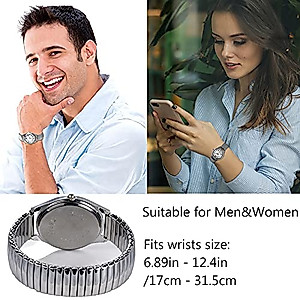 JewelryWe Mens Ultra Thin Easy Reader Watch with Elastic Strap, Golden/Silver Watch