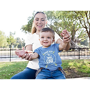 Personalized Wild One Birthday Outfit Boy Girl 1 Year Old Infant Kids T-Shirt 12M Green