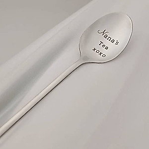 Gifts for Grandma Grandmother from Grandson Granddaughter Nana's Tea Xoxo Spoon for Grandmother Grandmom Tea Spoons for Best Grandmas Nana Gigi Birthday Mother's Day Gift
