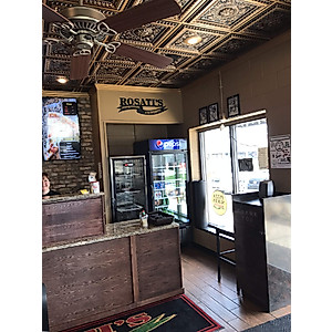 Faux Tin Ceiling Tile for Antique Look Ceiling, 3D Wall Paneling, Backdrop. Easy Glue up/Drop in Installation. Pack of 25 (2'X2') Decorative Ceiling Tiles in Antique Gold (~ 100 sq.ft). MDL#223AG