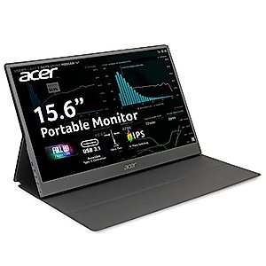 Portable External Monitor for Laptop PC Mac | Acer PM161Q Abmiuuzx 15.6" Full HD 1920 x 1080 IPS | Ultra Slim Design | Premium Cover I 2 x USB 3.1 Type-C Ports, 1 x Mini HDMI & 1 x Micro USB