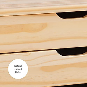 Linon Home Decor Products Corinne Six Drawer Wide, Natural Rolling Cart