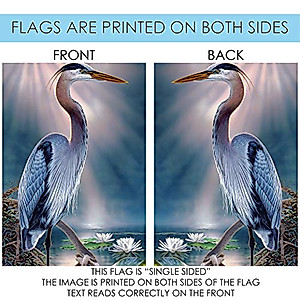 Toland Home Garden 1112452 Heron In Solitude Bird Flag 12x18 Inch Double Sided For Outdoor House Yard Decoration