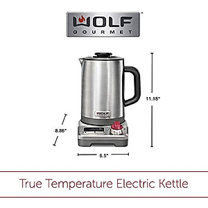 Wolf Gourmet True Temperature Electric Kettle, 1.5 Liter Capacity, WGKT100S