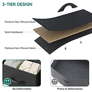 YITAHOME Storage Tower with 4 Drawers - Fabric Dresser, Organizer Unit for Bedroom, Living Room, Closets - Sturdy Steel Frame, Easy Pull Fabric Bins & Wooden Top