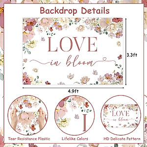 Kreatwow Love in Bloom Bridal Shower Decorations Backdrop Rose Gold Bridal Shower Backdrop Rose Gold Bachelorette Decors Boho Flower Floral Rose Gold Engagement Wedding Bachelorette Party Decorations