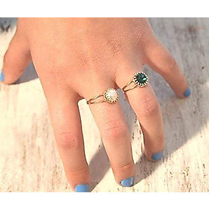 Emerald Ring Stacking Ring Emerald Jewelry Gold Ring