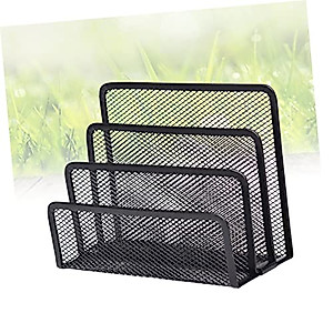 NUOBESTY School Metal Paper Holders Collection Folders Stacking Desktop Record Mail Folder Mesh Countertop Cell Duty Filing Desk Bill Organizer Holder Compartments Rack Letter Tray Home
