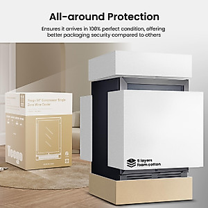 Yeego Wine Fridge & Cooler - 24 Inch Dual Zone Wine Cooler 47 Bottles, 40-65℉ Wine Refrigerator Glass Door with Safety Lock, Built-in, Under Counter or Freestanding Fridge for Home Kitchen(5.12 cu.ft)