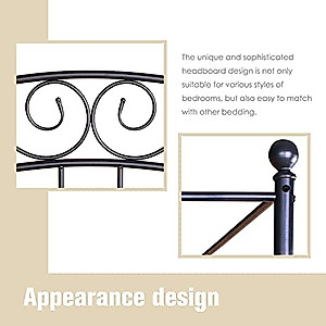 Zoophyter Metal Canopy Queen Size Bed Frame with Headboard Heavy Duty Steel Slat Support No Box Spring Needed Easy Assemble Black