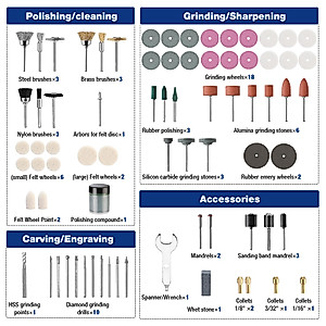 WORKPRO 476PCS Rotary Tool Accessories Kit, Rotary Tool Bits for Easy Cutting, Sanding, Grinding, Carving, Polishing, Drilling and Engraving
