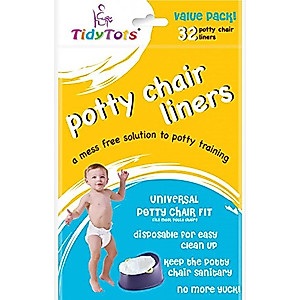 TidyTots Disposable Potty Chair Liners - Value Pack - Universal Potty Chair Fit (fits most potty chairs) - 32 Liners