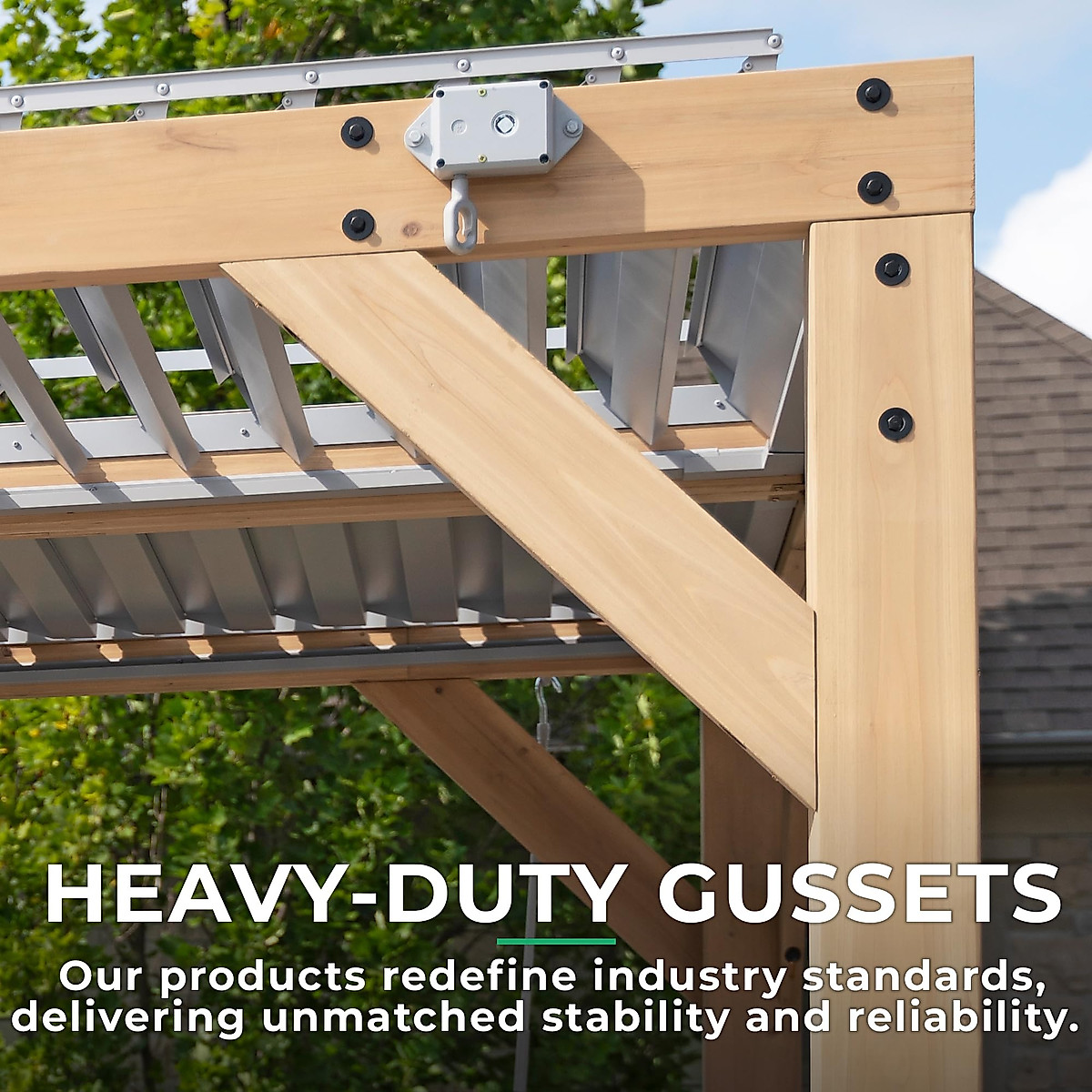 Yardistry 10 x 20 Meridian Wood Room with Louvered Roof