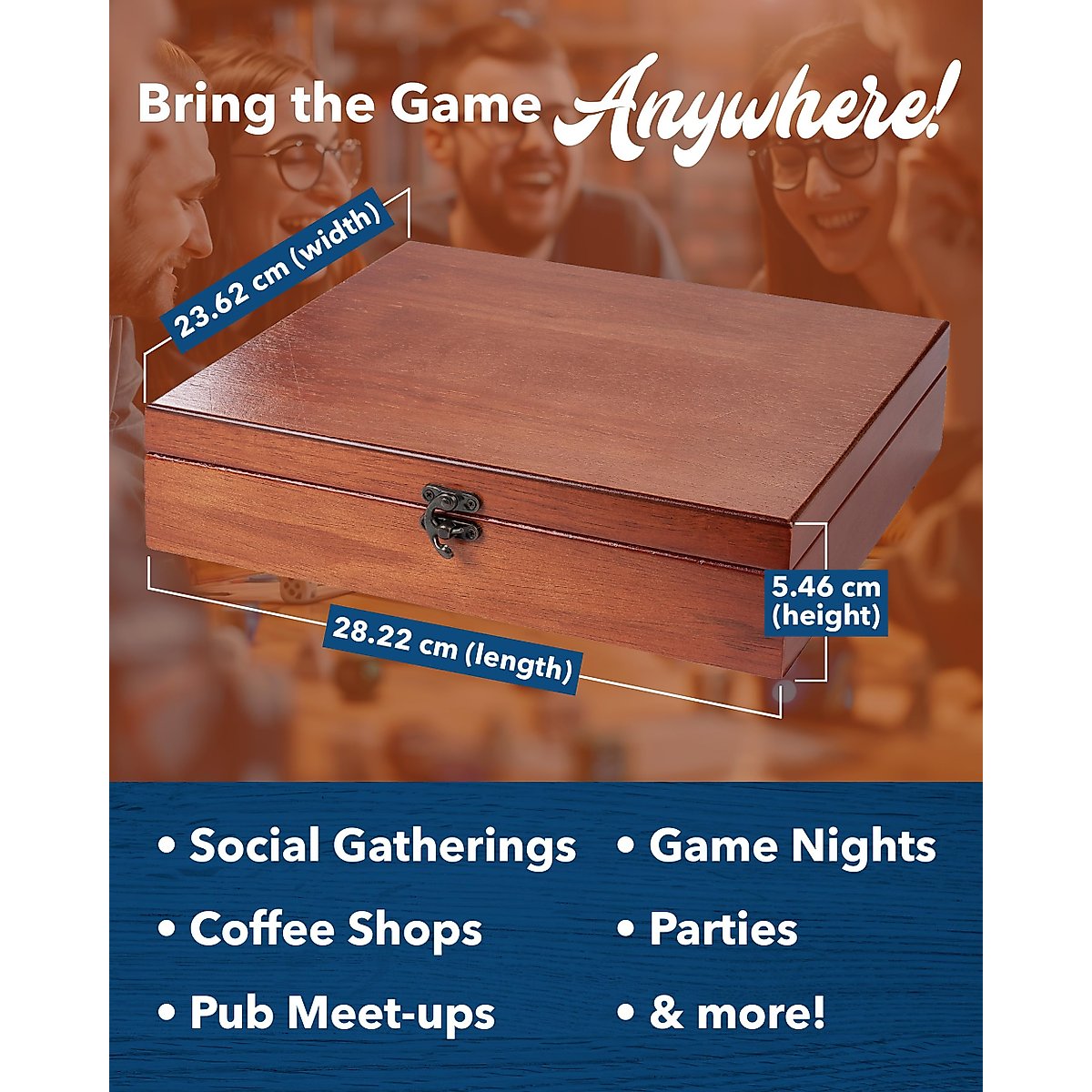WE Games Shut The Box Game with 12 Numbers in an Old World Styled Wood Box with a Lid and a Brass Latch