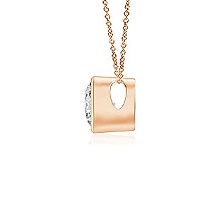 Angara Natural 0.25 Ct Diamond Classic Pendant Necklace for Women in 14K Rose Gold (Color : H | Clarity : SI2) | April Birthstone, Birthday, Anniversary, Wedding Jewelry Gift For Women